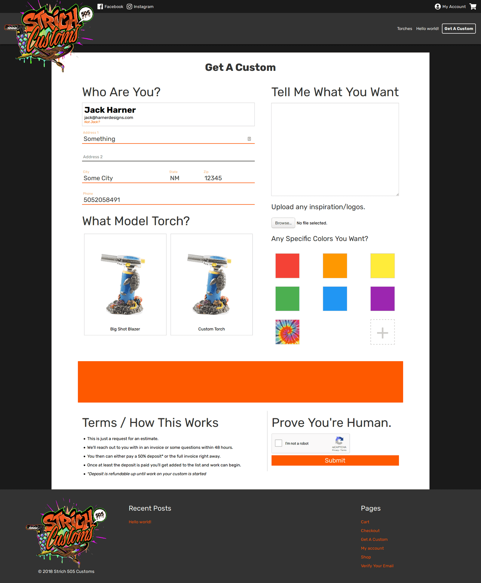 Strich Customs - WooCommerce Store » Jack Harner