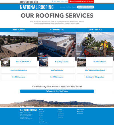 National Roofing - Custom WordPress Site » Jack Harner