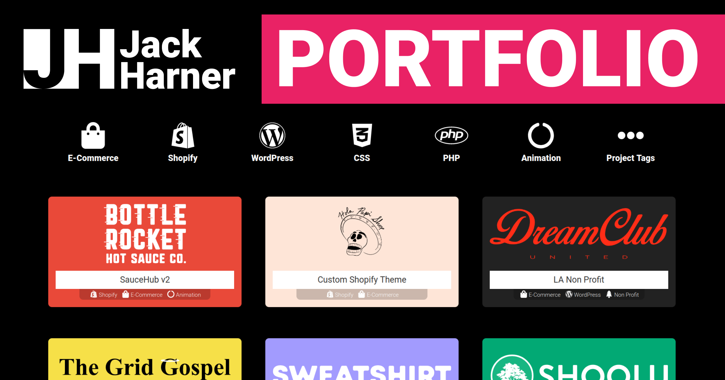 Portfolio | E-Commerce, WordPress, Shopify, & More » Jack Harner